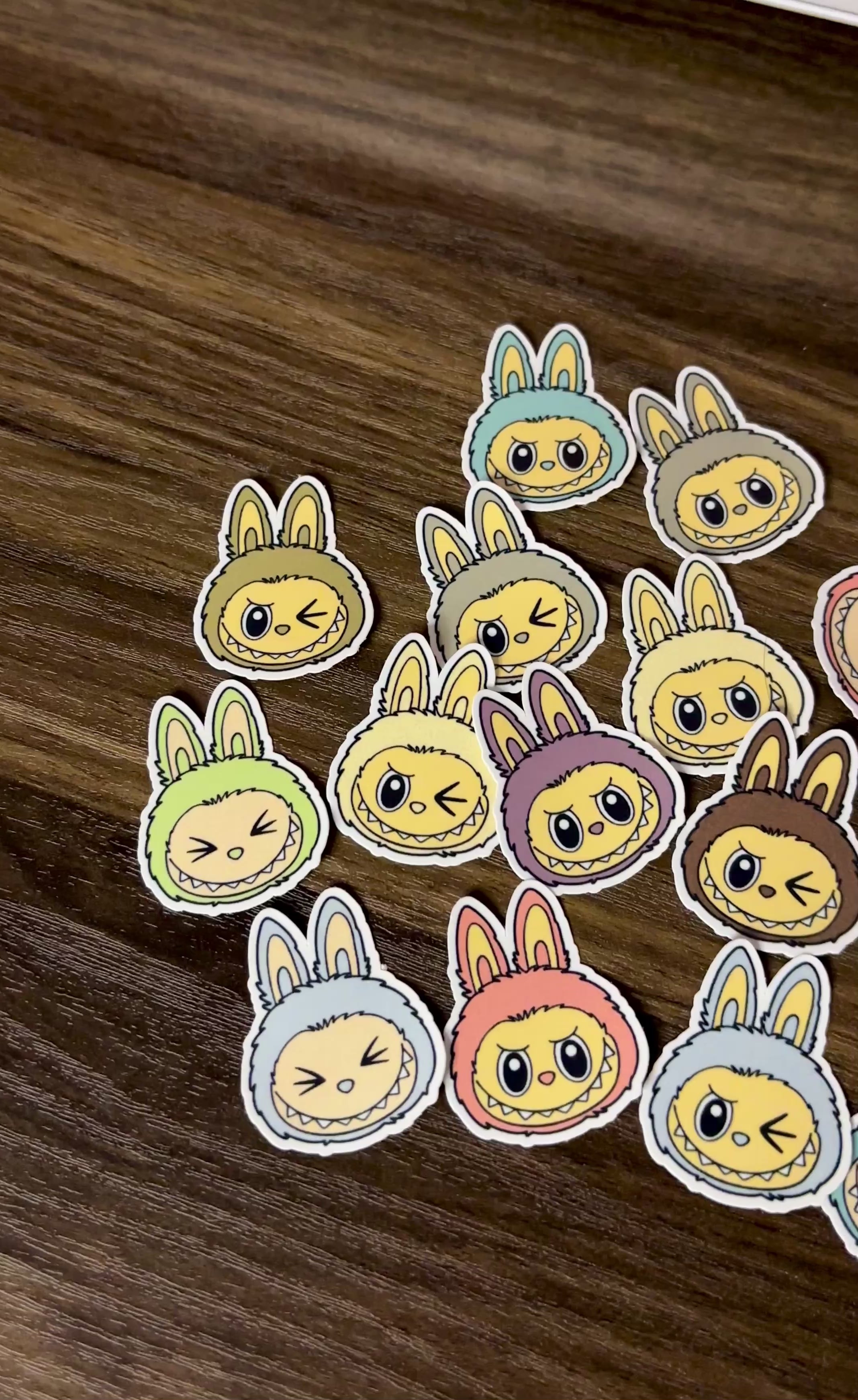 Labubu Stickers Set - 25 Labubu Faces in Cute Colors & Expressions | K ...